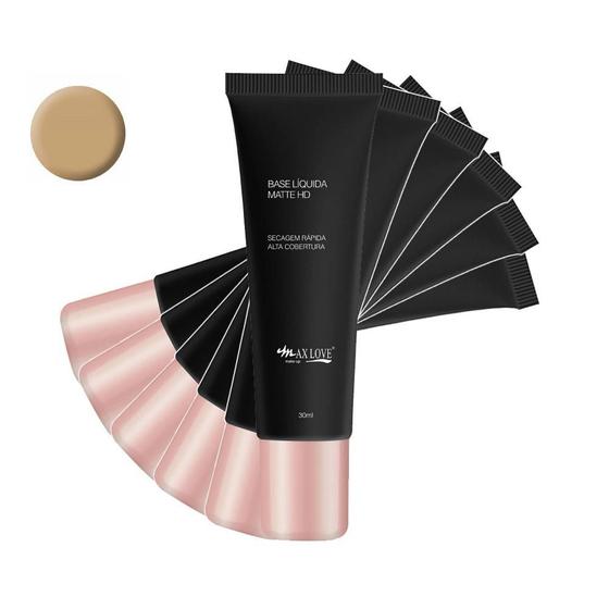 Kit Com 6Un Base Líquida Matte Hd Max Love - Cor. 10 - Base Facial ...