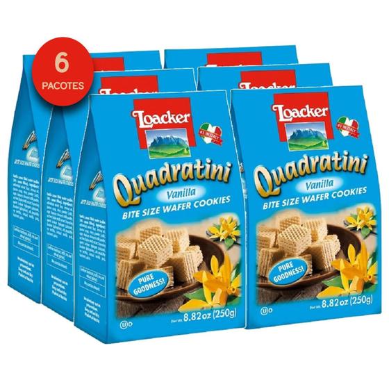 Kit Com 6Und Waffer Loacker Quadratini Baunilha 125G - Biscoito ...
