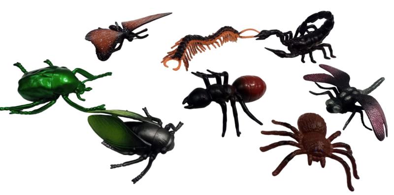 Kit com 8 insetos de Borracha divertidos para decoração, susto ...