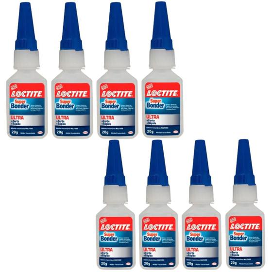 Kit Com 8 Unidades Cola Super Bonder Ultra Forte Loctite - Cola ...