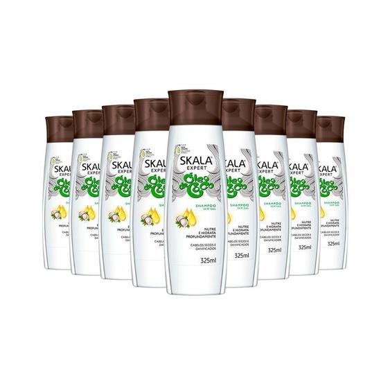 Kit Com 9 Shampoo Skala Óleo De Coco Nutre E Hidrata 325Ml - Shampoo ...