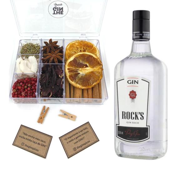 Kit com Gin Rocks Box de Acrílico com 7 Tipos de Especiarias ...