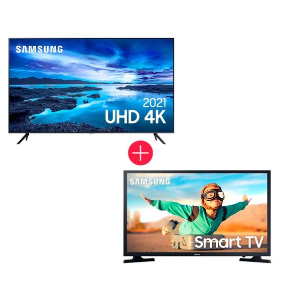 Kit com Smart Tv 75" Samsung UHD 4K 75AU7700, Processador Crystal 4K ...