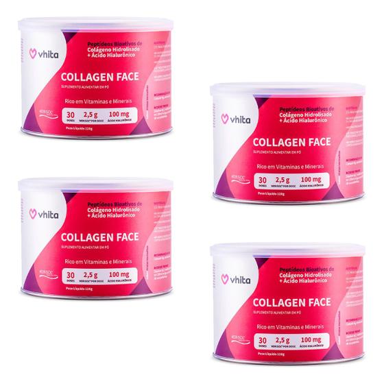 Kit / Combo 4 Collagen Face Vhita Colágeno Hidrolisado Verisol com ...