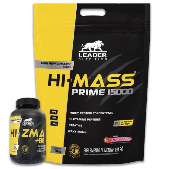 Kit Combo Hipercalórico Hi-Mass 3kg + Zma 90 Cápsulas - Leader ...