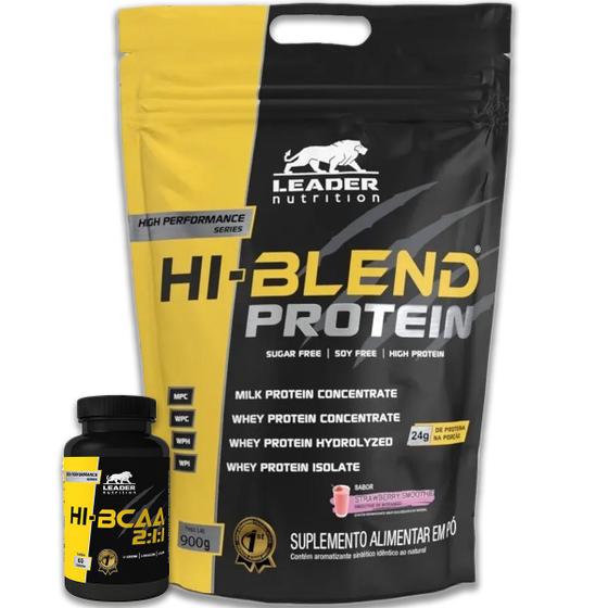 Kit Combo Whey Protein Blend 900g + Bcaa 60 Cápsulas Leader - Leader ...