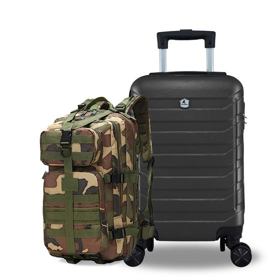 Kit Compacto De Viagem Mala De Bordo E Mochila Tática - Allabard - Kit ...