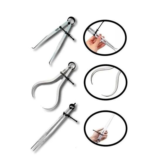 Kit Compasso Mecânico 8" Polegadas 200mm Interno/externo/reto Starfer ...