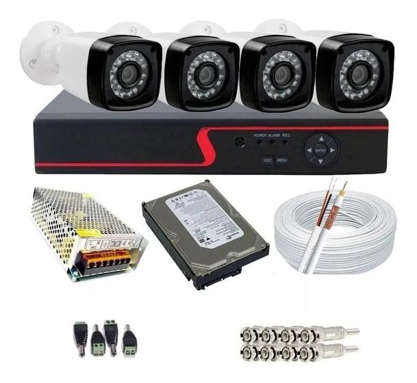 Kit Completo 4 Câmeras Segurança Ahd Dvr 4ch C/Hd 500GB - Protec ...