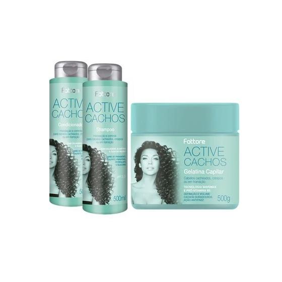 Kit Completo Cachos Perfeitos Active Cachos Fattore 500g - Pote - Magazine Luiza