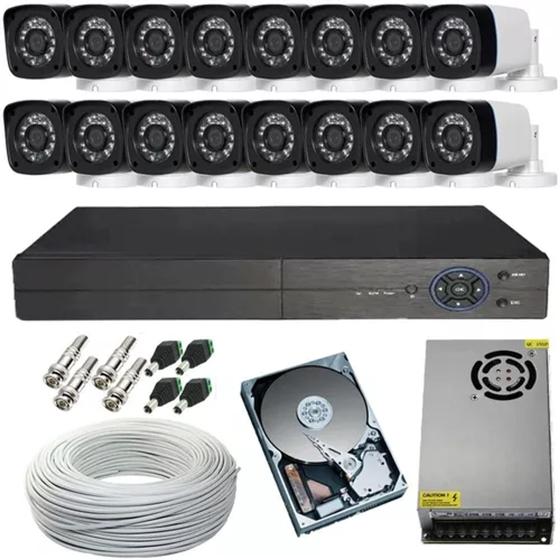 Kit Completo Cftv 16 Câmeras Metal 720p Dvr 16 Canais Hd 1tb - Xmeye ...