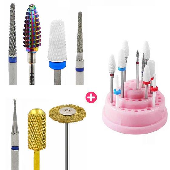 Kit completo de brocas para alongamento de unhas e broqueiro - MIX DA ...