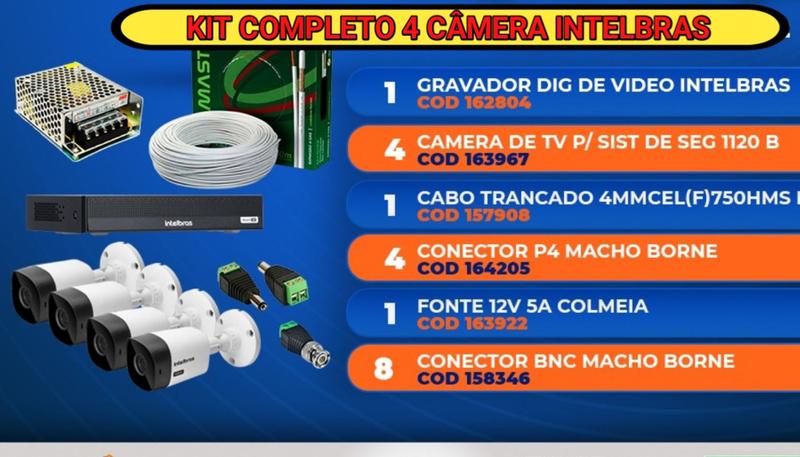 Kit completo intelbras com 4 câmera - Câmera de Segurança e Acessórios ...