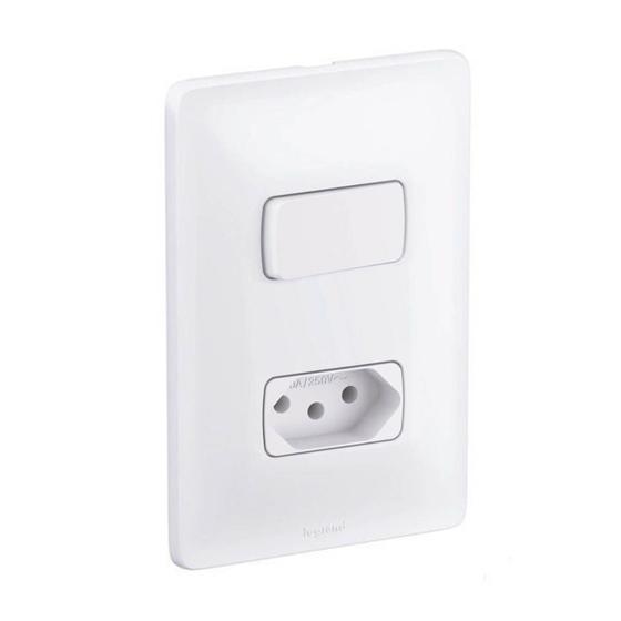 Kit Completo Interruptor Four Way Com Tomada 20A Placa e Suporte Zeffia ...