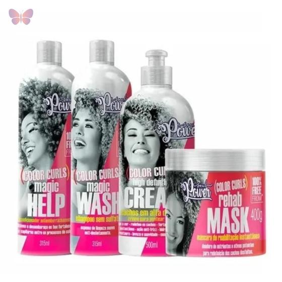 Kit Completo Soul Power Color Curls 4 Produtos - Kit de Tratamento para ...