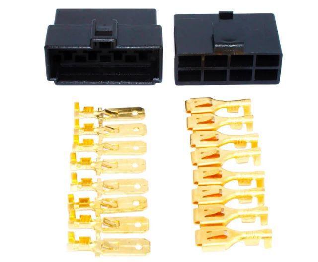 Kit conector 8 vias emb macho/femea c/terminais (preto) - tc - TC ...