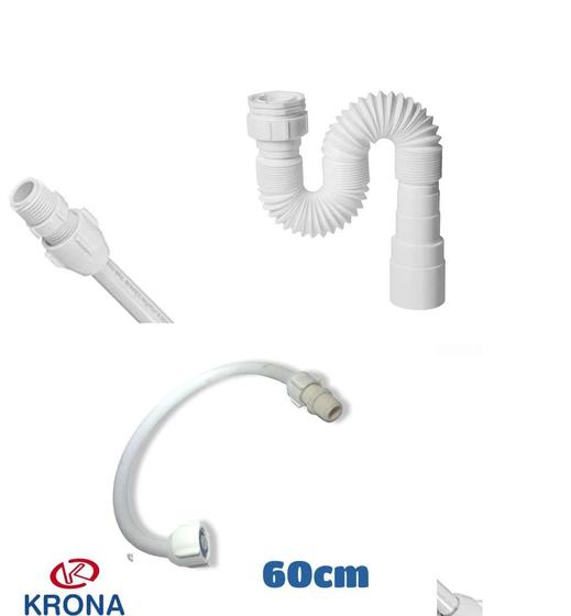 Kit Conexão P/ Instalação De Sanitário e Lavatório Pia Engate e Sifão ...