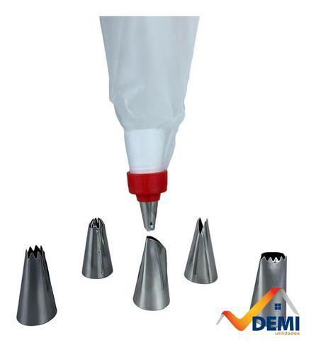 Kit Confeitar Profissional 6 Bicos Inox Reutilizável Bolo - Clink ...