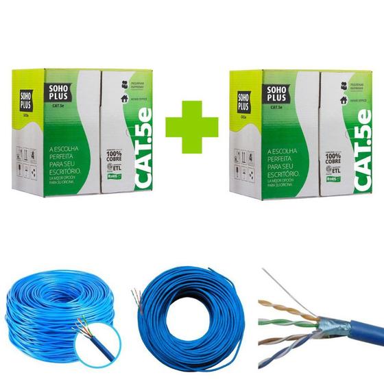 Kit Conjunto 2 Cabo de Rede Lan Cat5 305M CMX Soho Plus Furukawa Azul ...