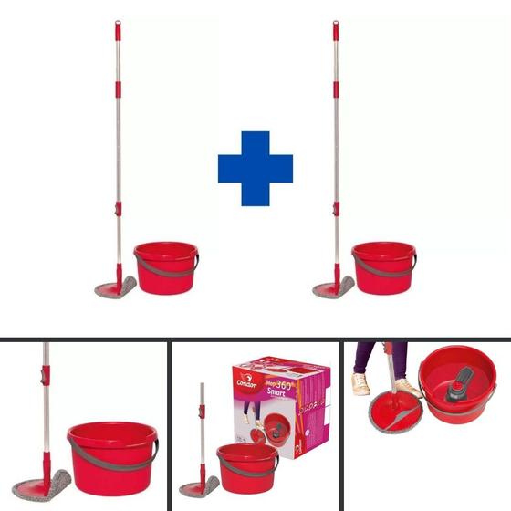 Kit Conjunto 2 Mop Giratório Smart 360 Condor 1651 com Balde de 12 ...