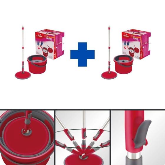 Kit Conjunto 2 Mop Lava e Seca Evolux Giratório Smart 360 Condor 1652 ...