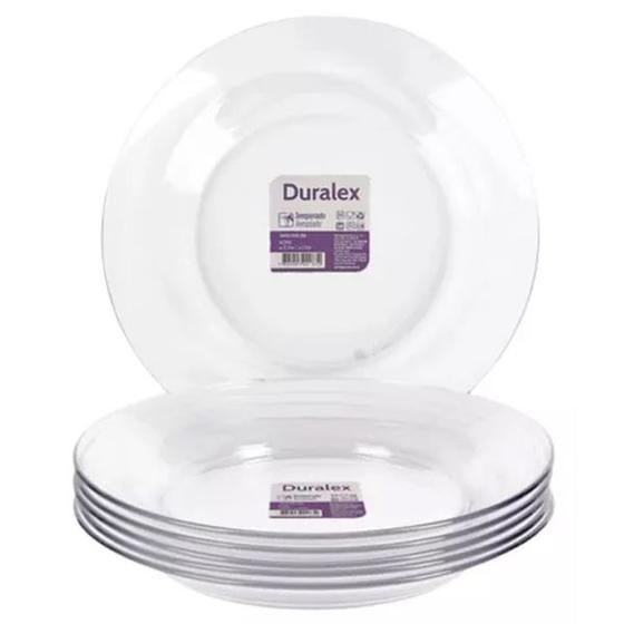 Kit Conjunto 6 Pratos Fundo Astral Redondo Duralex Vidro Transparente - Nadir - Prato Fundo / de ...