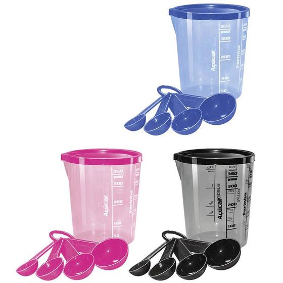 Kit conjunto medidor - Xícara e colher dosadora - 400ml - Injetemp ...