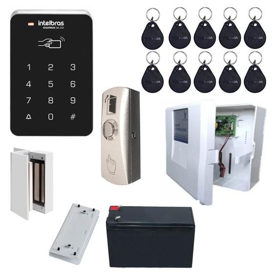 Kit Controle De Acesso Sa 202 Eletroímã Porta De Correr - Intelbras ...