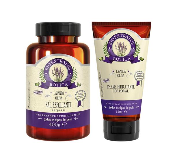 Kit Corporal Bio Extratus Botica Lavanda Sal Esfoliante 400g e Creme ...