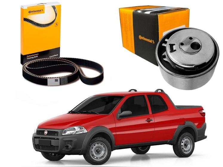 Kit correia dentada tensor continental original fiat strada 1.4 2010 a ...