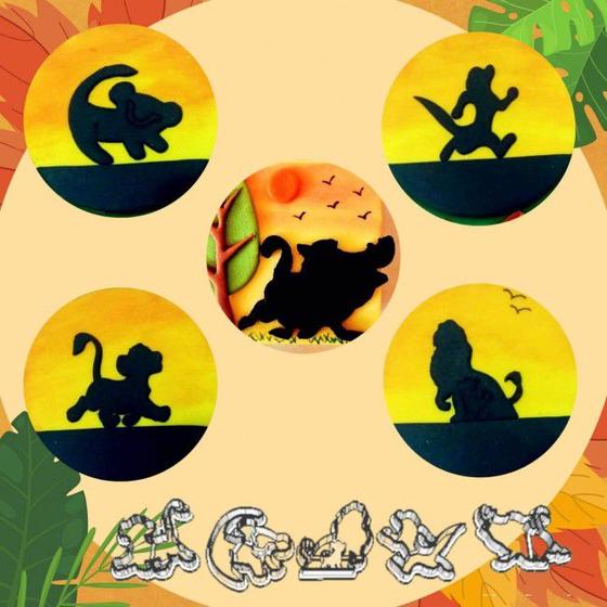 Kit Cortadores O Rei Leão - Silhueta Simba Timão e Pumba - Cia do Molde ...