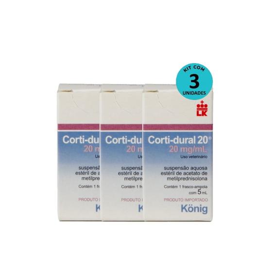 Kit Corti-Dural Injetável König 20mg 5ml C/ 3 Unidades - Konig ...