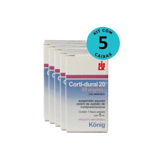 Kit Corti-Dural Injetável König 20mg 5ml C/ 5 unidades - Konig ...