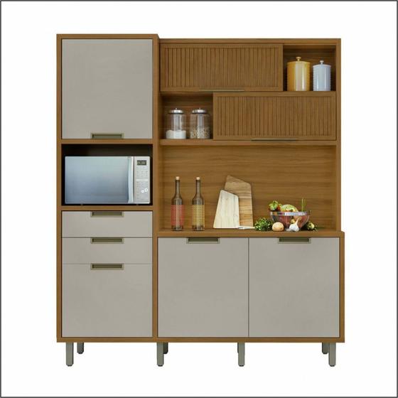 Kit Cozinha Compacta 6 Portas 2 Gavetas Loft Imperatriz Freijo Off ...