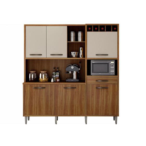 Kit Cozinha Completa Robusta Letícia 6 Portas Com Nicho Micro-ondas ...