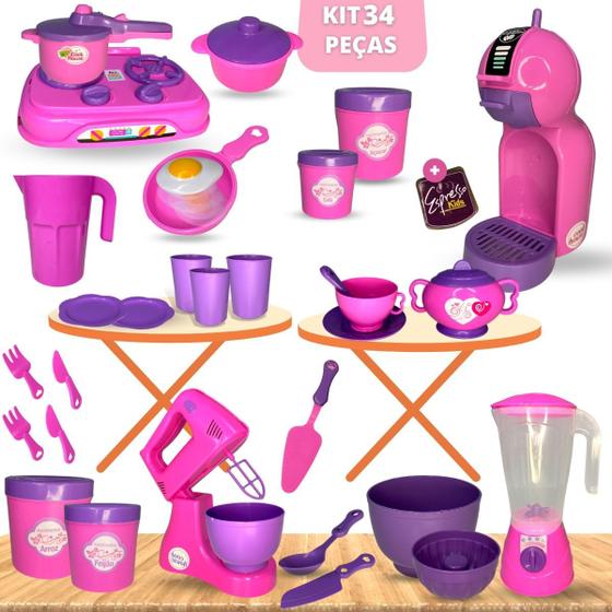 Kit Cozinha Infantil Rosa Completa De Brinquedo Para Menina - Europio - Cozinha Infantil / de ...