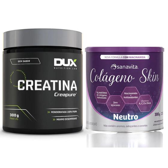 Kit Creatina Creapure - 300g - Dux Nutrition + Colágeno Skin 300g ...