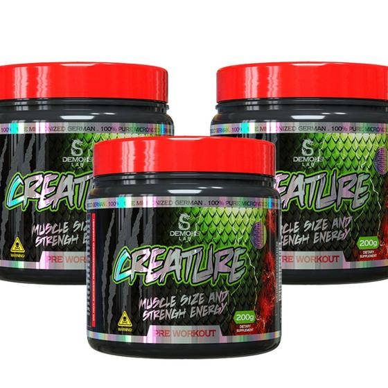 kit creatina creature 200g + creatine creature magna power 210g demons ...