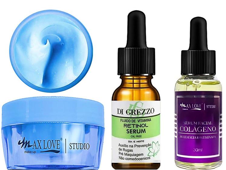 Kit creme anti ruga retinol Serum Facial Colágeno Anti rugas - Max Love ...