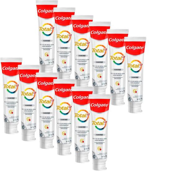Kit Creme Dental Colgate Total 12 Clean Mint 140g com 12 unidades ...