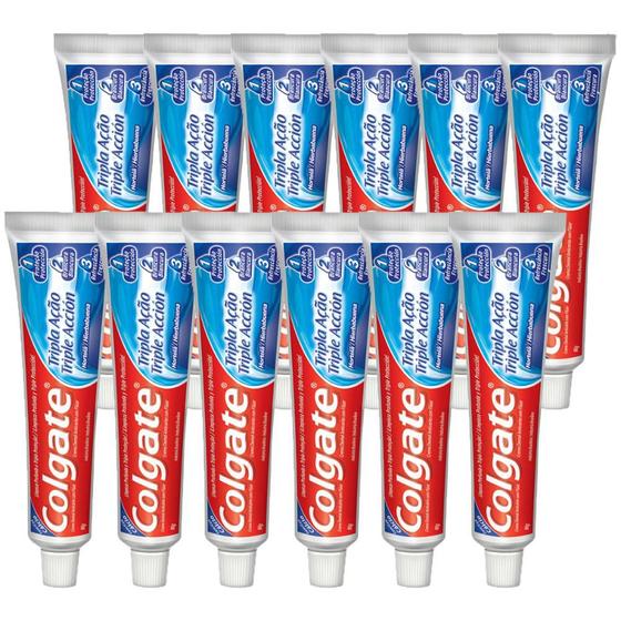 Kit Creme Dental Colgate Tripla Ação Hortelã 90g com 12 unidades ...