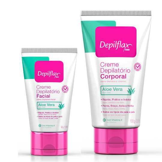 Kit Creme Depilatório Facial e Corporal Depilflax - Creme Depilatório ...