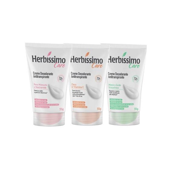 Kit Creme Desodorante Antitranspirante Herbíssimo Care Rosa Mosqueta ...