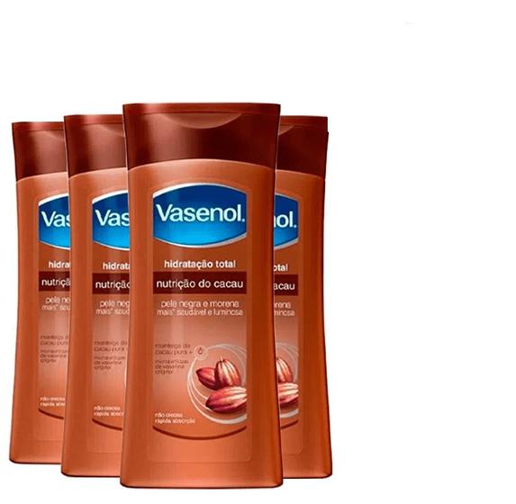 Kit Creme Hidratante Corporal Vasenol Nutrição Do Cacau 400ml - 4 ...