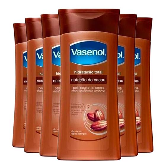Kit Creme Hidratante Corporal Vasenol Nutrição Do Cacau 400ml 6 ...