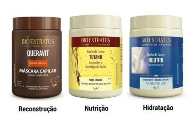 Kit cronograma capilar Bio Extratus 1kg (Queravit, Tutano, Neutro) - Bio extratus - Kit de ...