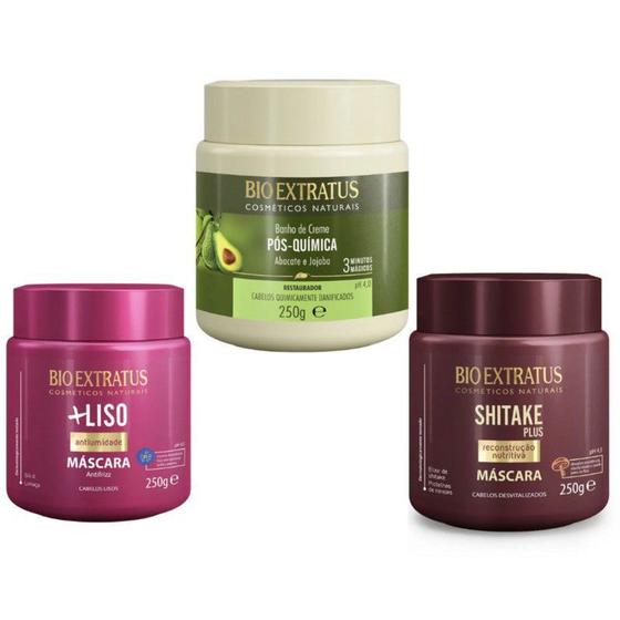 KIT Cronograma Capilar Cabelos Lisos Bio Extratus - Kit de Tratamento para Cabelos - Magazine Luiza