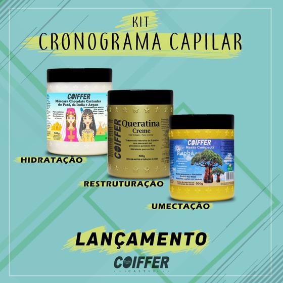 Kit Cronograma Capilar Coiffer 3 Unidades - Kit de Tratamento para Cabelos - Magazine Luiza