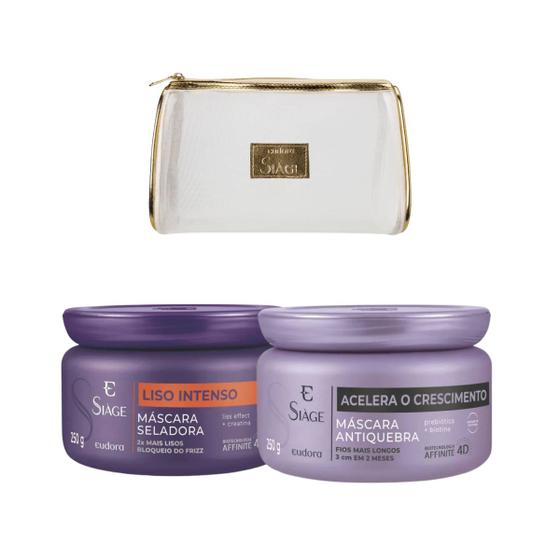 Kit Cronograma Capilar Eudora Máscara Hidratação Liso Intenso e ...