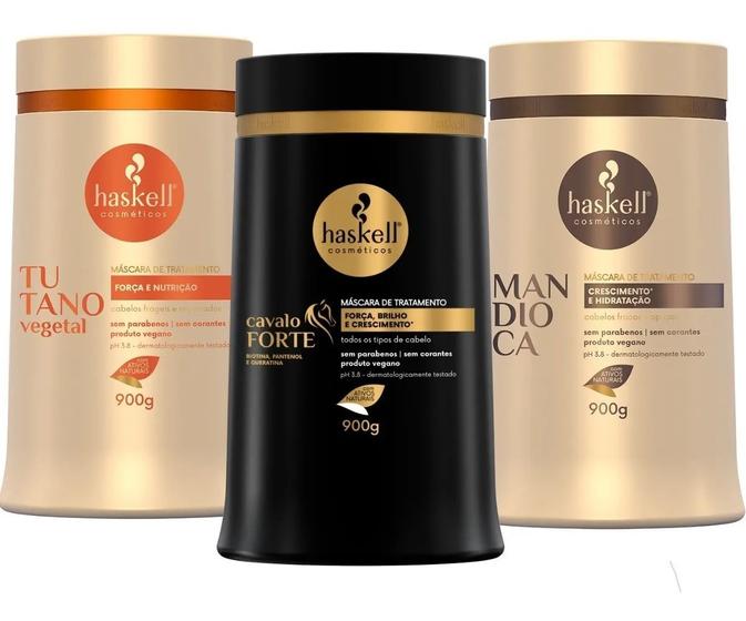 Kit Cronograma Capilar Haskell para Cabelos Elásticos Hidratação ...